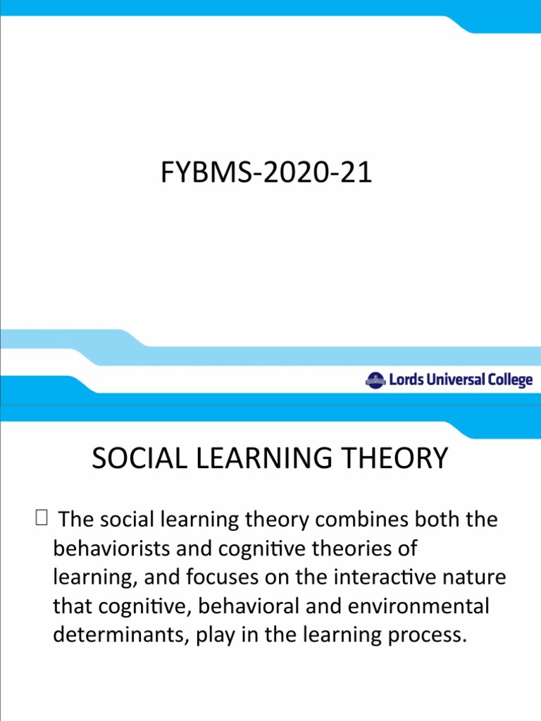 Social Learning Theory | PDF | Behaviorism | Learning