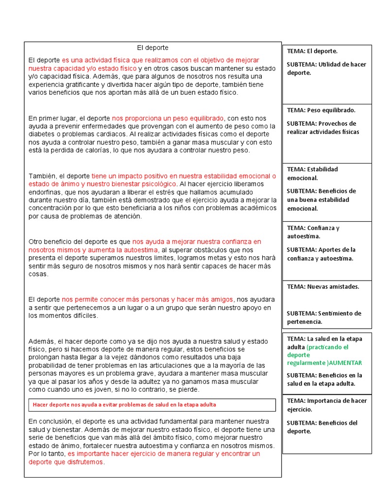 Beneficios del Deporte para la Salud | PDF | Deportes | Autoestima