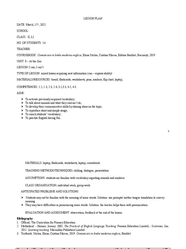 Lesson Plan 2 | PDF | Lesson Plan | Language Education