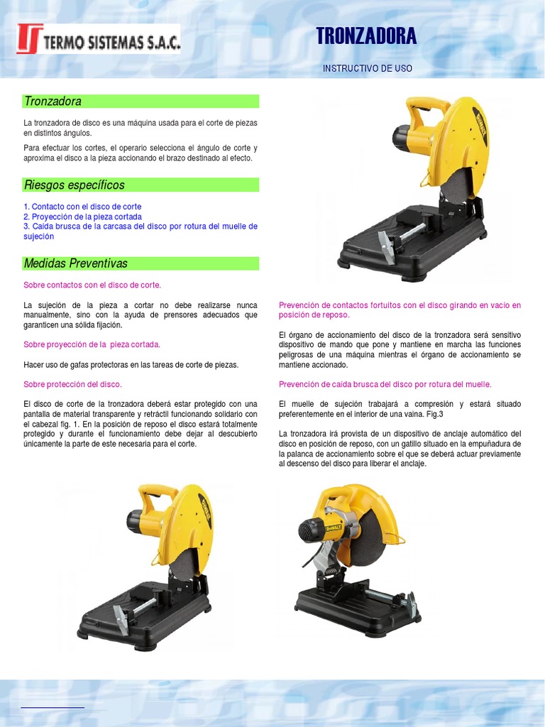 Instructivo Tronzadora PDF | PDF | Bienes manufacturados