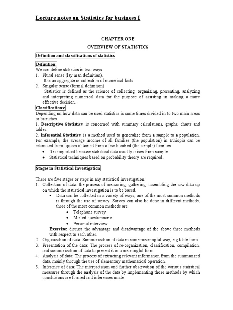 Business Statistics Overview and Techniques | PDF | Statistics | Level ...