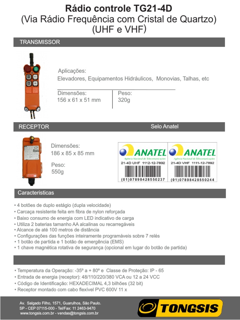 Ficha Tecnica TG21 4D 1 | PDF
