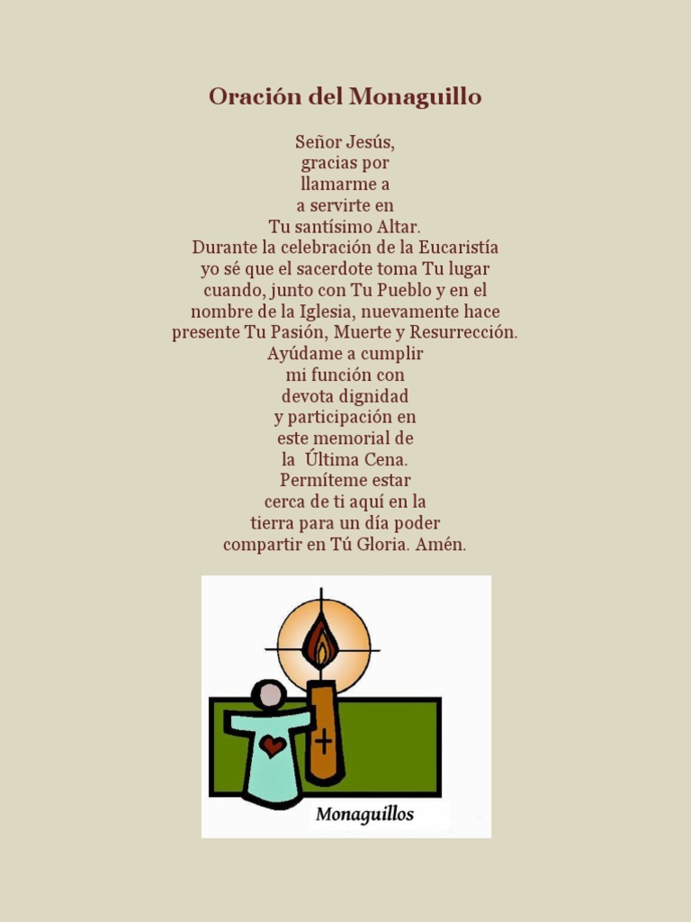 Oración Del Monaguillo - Colores | PDF