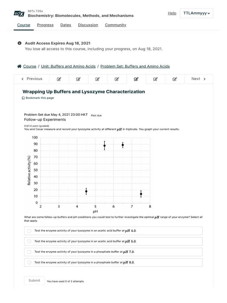Problem Set 5 | PDF | Buffer Solution | Enzyme