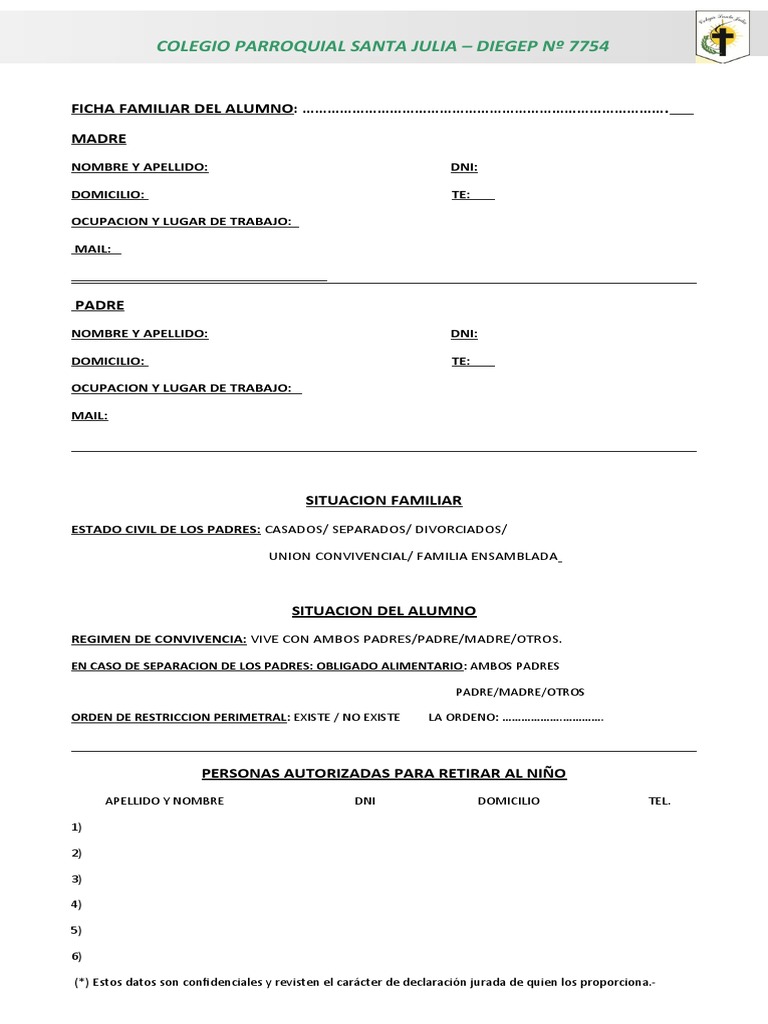 Ficha Familiar | PDF