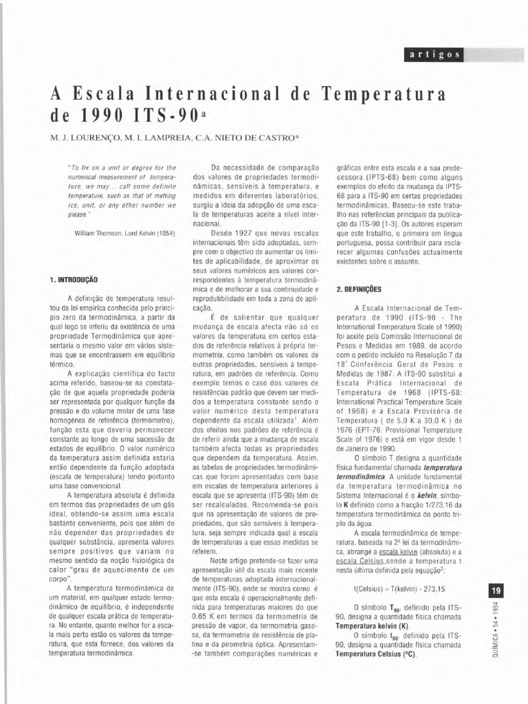 Its 90 | PDF | Temperatura | Termodinâmica