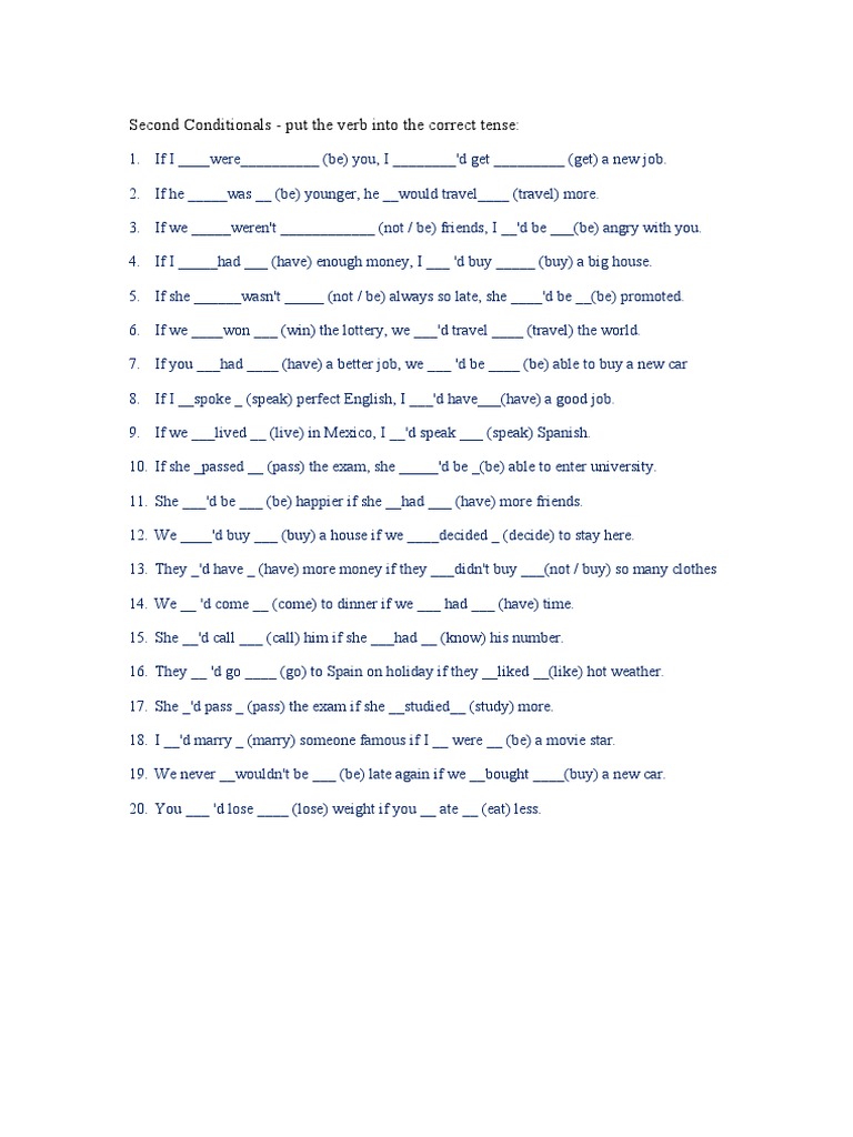 Second Conditional Pdf