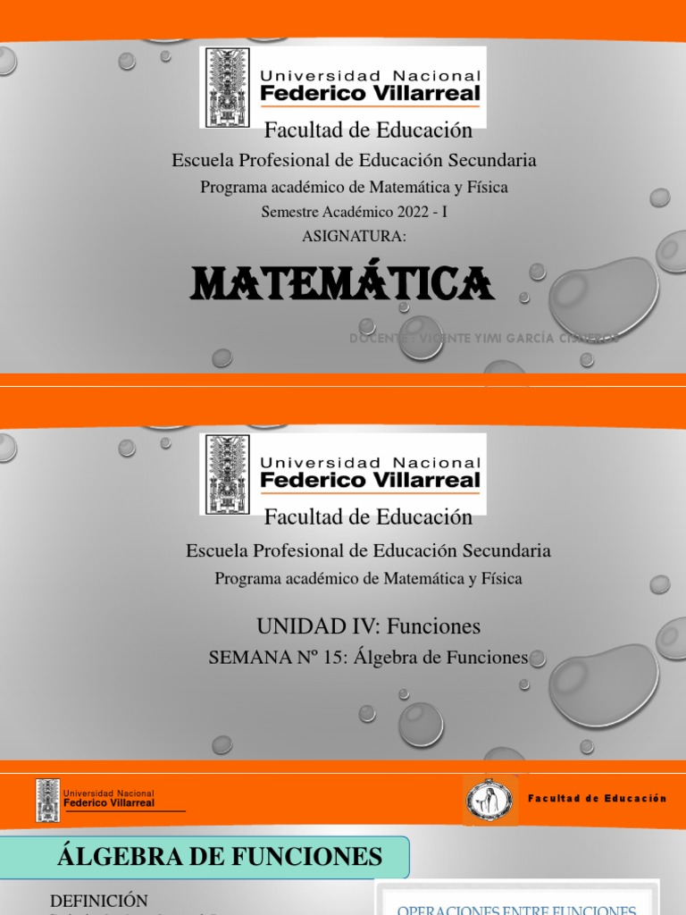 Semana Nâº 15 - Ã - Lgebra de Funciones | PDF