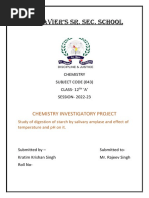 Chemistry Project Class-XII (2021-22) - Investigatory Project | PDF | Digestion | Saliva