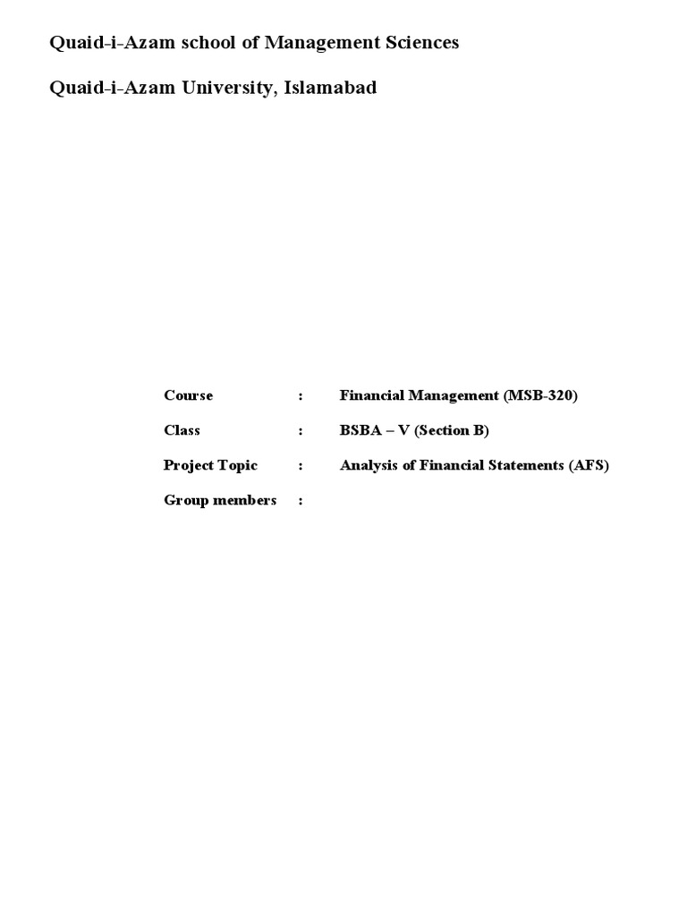 Financial Management Group Project | PDF | Equity (Finance) | Net Income
