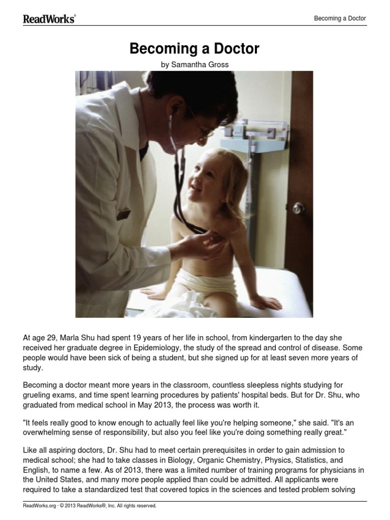 Becoming A Doctor | PDF | Physician | Medical School