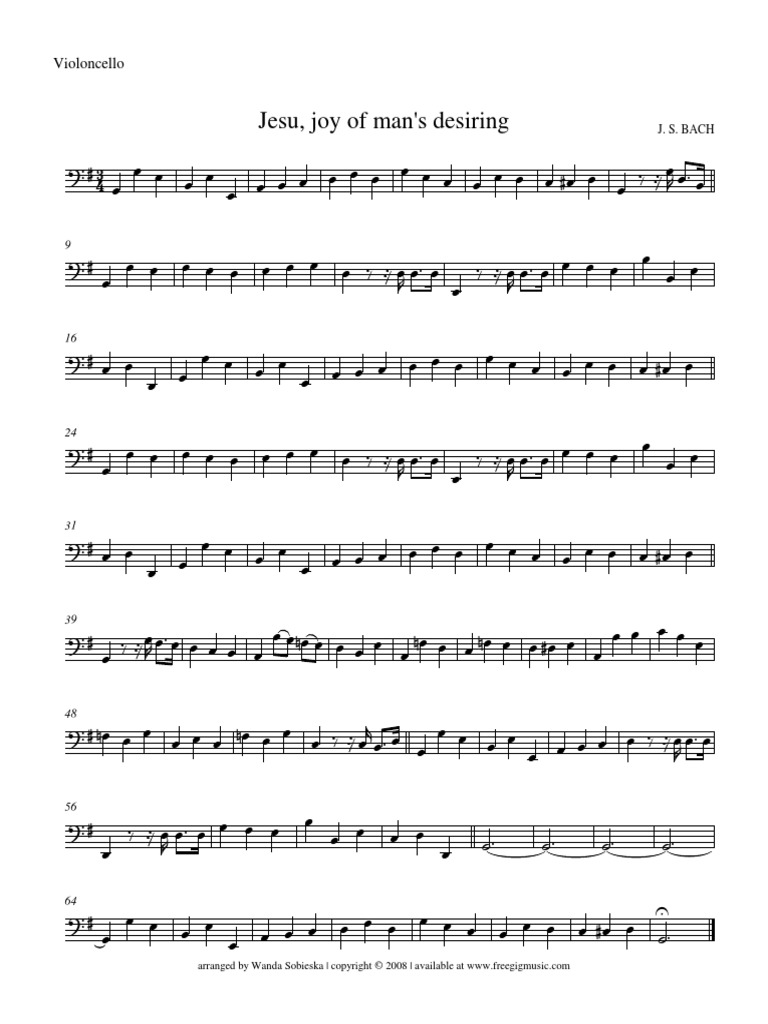 VLN Vla VC - Jesu Joy of Mans Desiring - Parts 3 | PDF