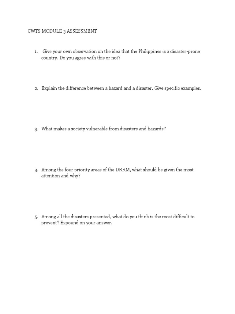 Cwts Module 3 Assessment Pdf