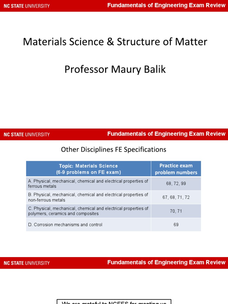Final Exam Review Materials Science and Structure of Matter | PDF ...