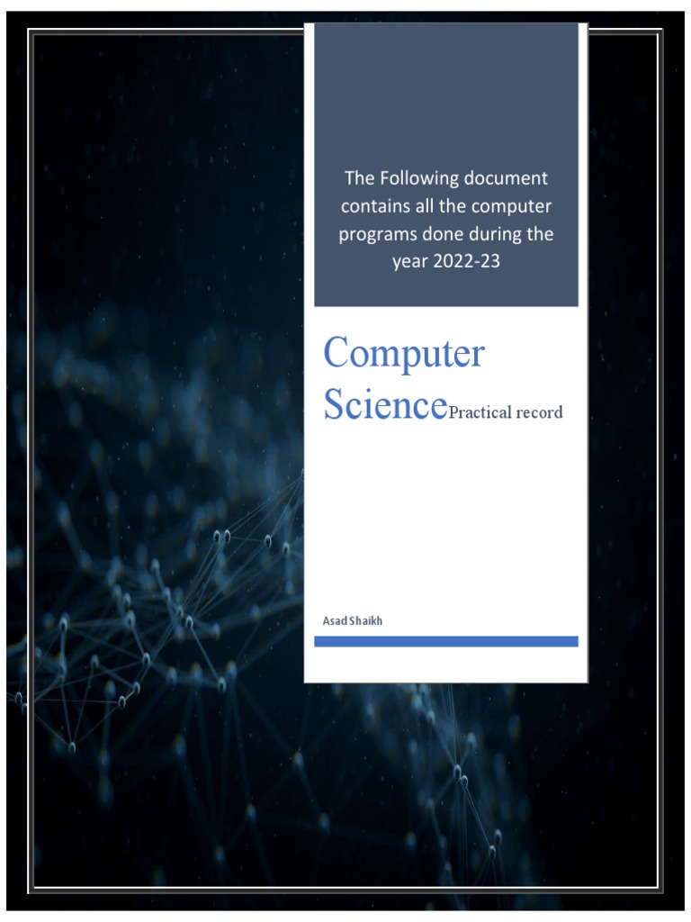 Cs Project Report | PDF | Text File | Software