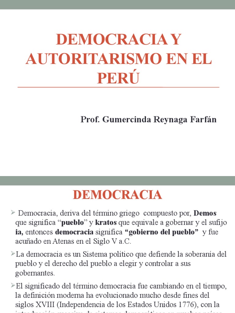 Democracia y Autoritarismo en El Perú | PDF | Democracia | Ideologías políticas