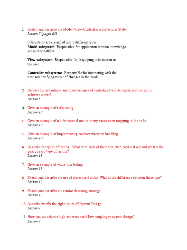 Final Exam Questions | PDF | Information Science | Computer Engineering