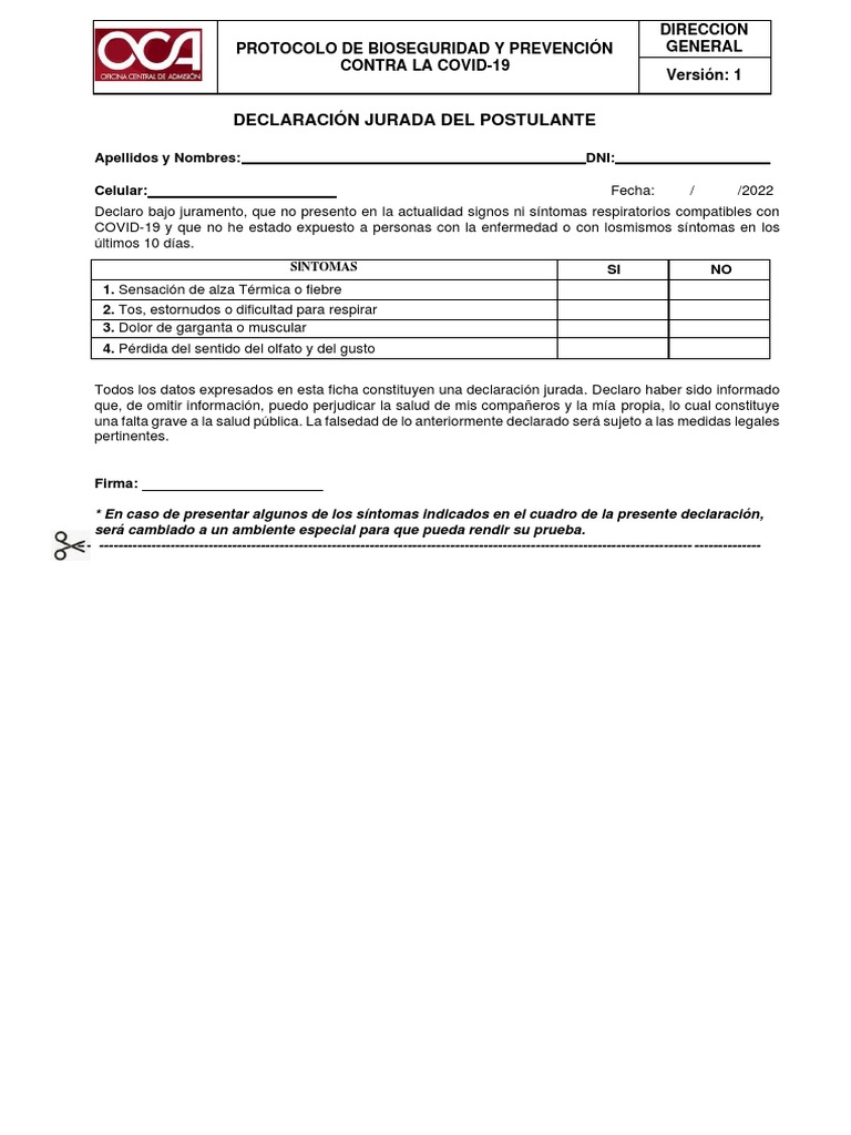 Protocolo Bioseguridad 2022-I | PDF