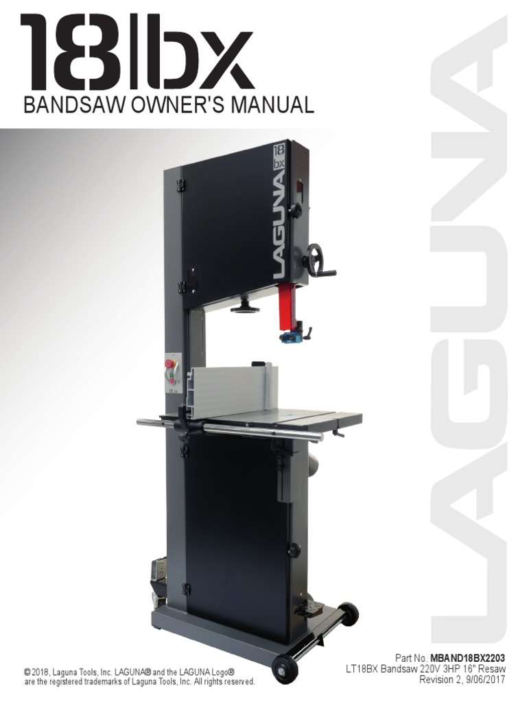 Laguna 18bx Bandsaw Manual | PDF