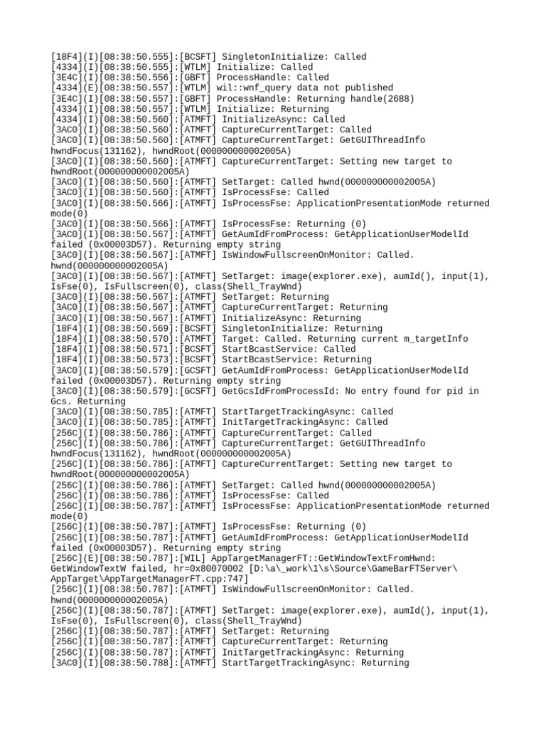 Audio and app target logging for Windows game bar | PDF | Computer Programming | System Software