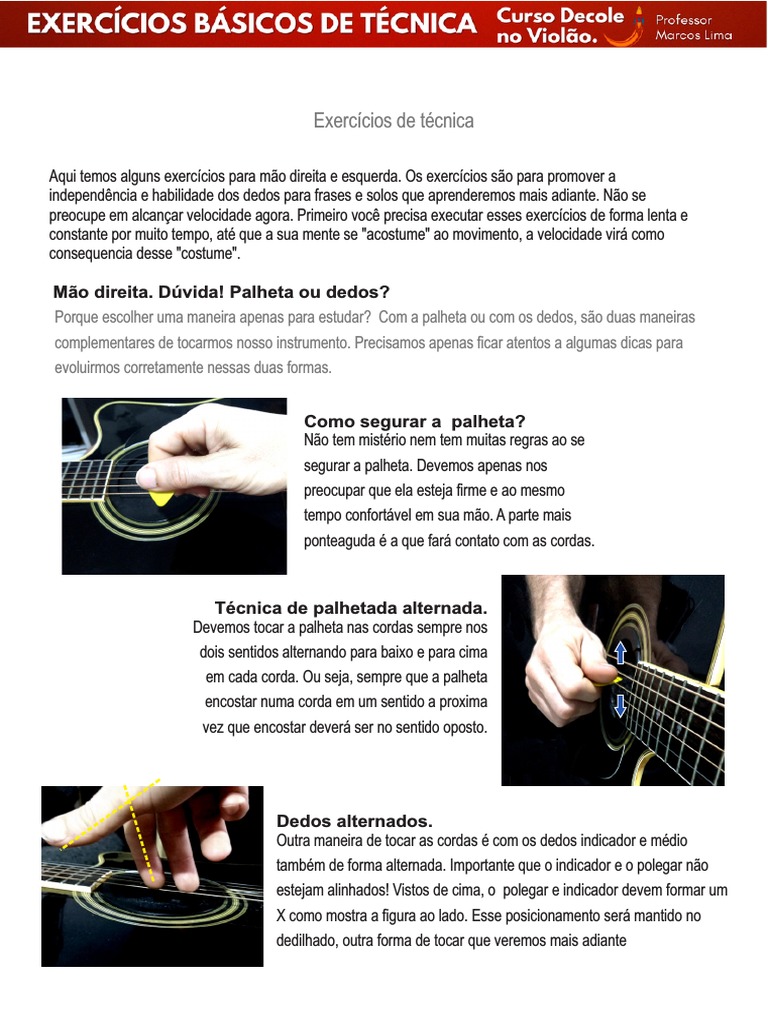 Exercicios Basicos de Tecnica | PDF | Instrumentos de corda | Tempo