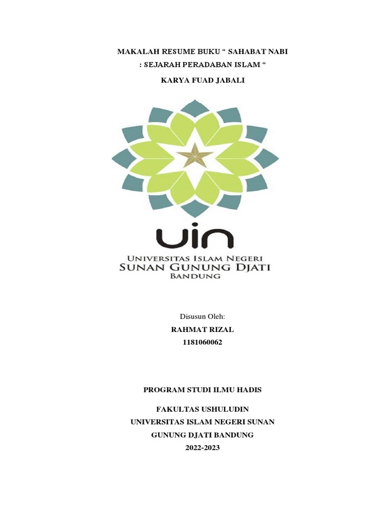 Makalah Resume Buku Sahabat Nabi - Rahmat Rizal | PDF