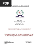Hollow Prism - Physics Investigatory Project Class 12 CBSE | PDF ...