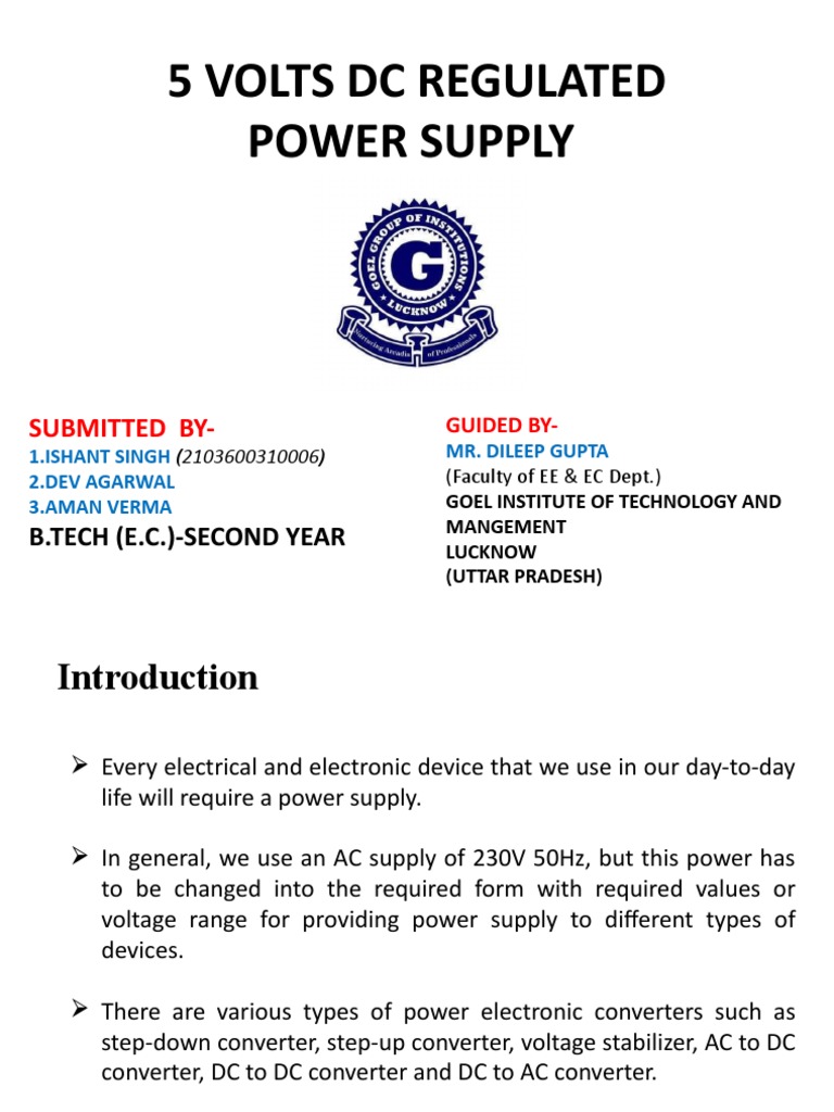 5v DC Supply | PDF | Rectifier | Direct Current
