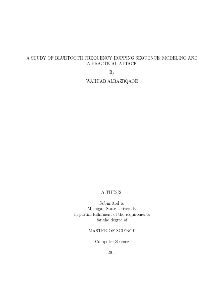 Bluetooth Frequency Hopping Analysis | PDF | Bluetooth | Encryption