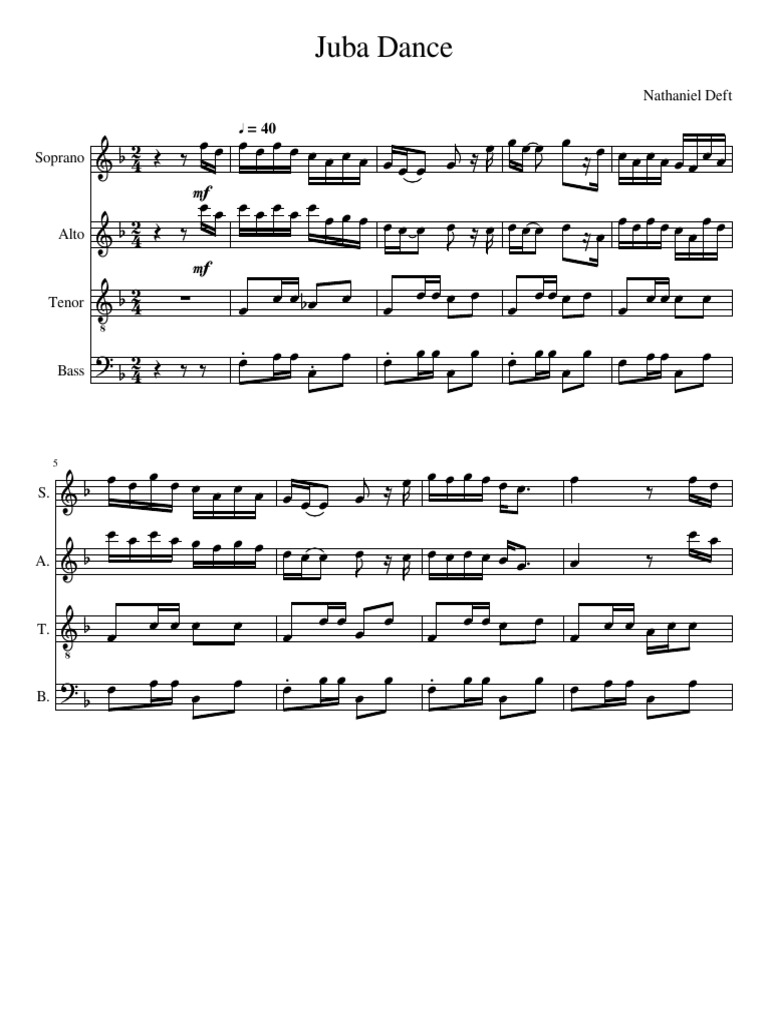 Juba Dance-Parts 2-19-Score - and - Parts | PDF | Musical Compositions ...