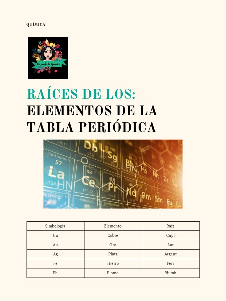 Raíz de Los Elementos de La Tabla Periódica | PDF