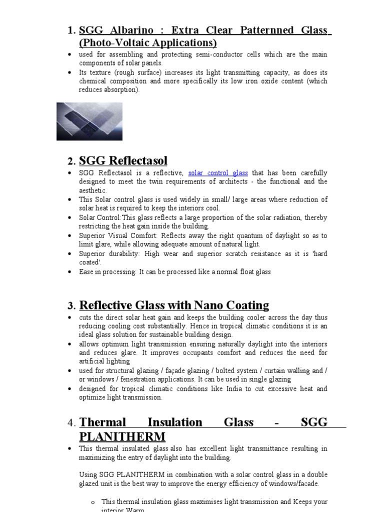 SGG Reflectasol: 1. SGG Albarino: Extra Clear Patternned Glass (Photo ...