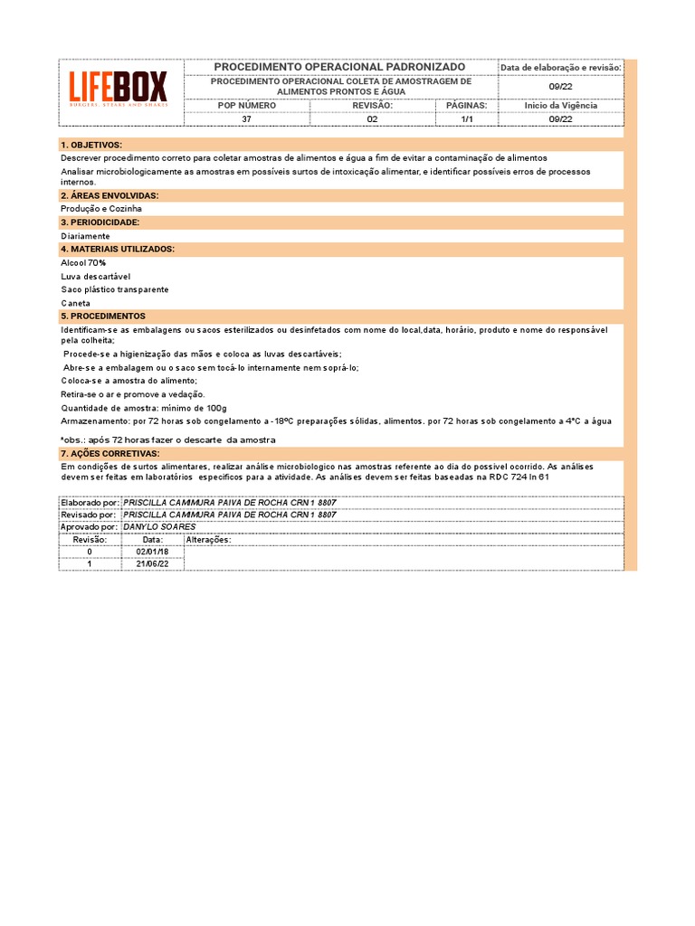 Pop 37 Coleta de Amostra | PDF