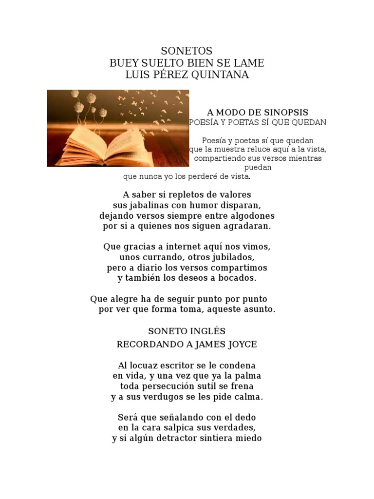 Buey Suelto Bien Se Lame. - Sonetos | PDF | Amor | Cupido