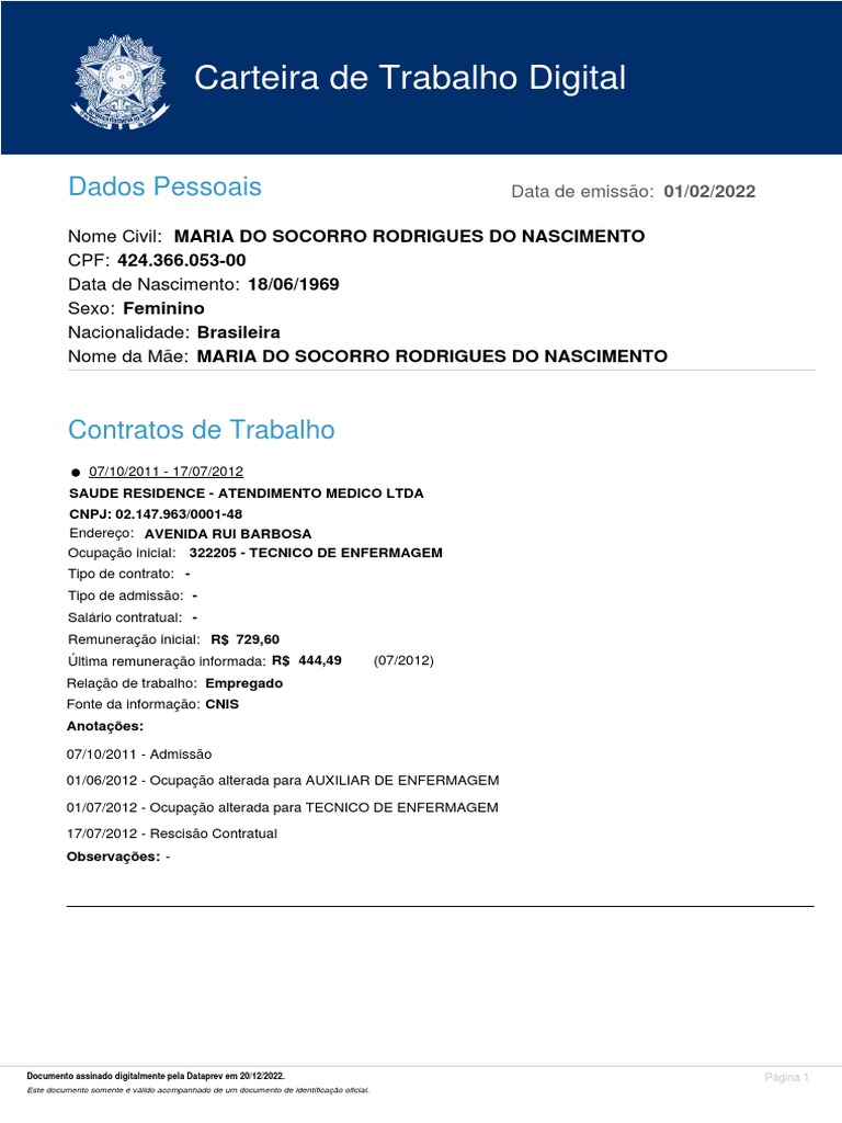 CTPS Digital | PDF | Férias trabalhistas | Economias