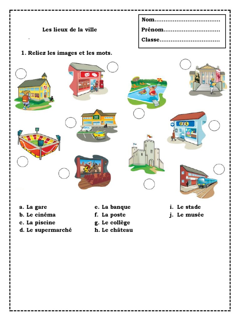 Les Lieux de La Ville | PDF | Jeux et activités
