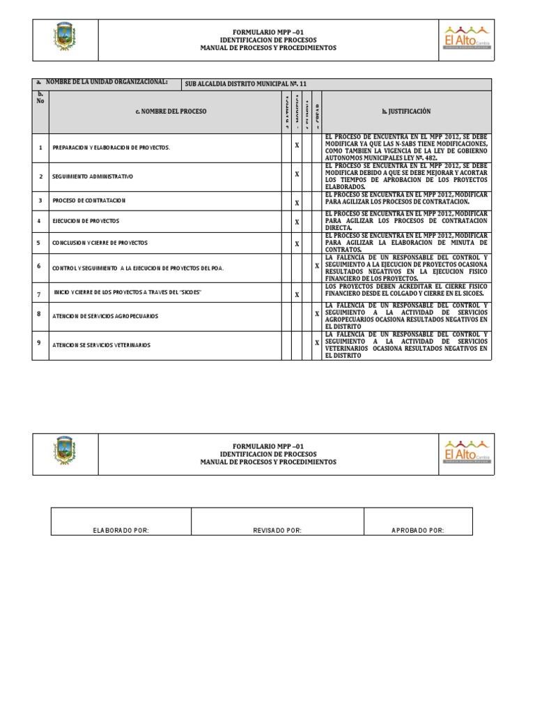 Formulario MPP 01 | PDF