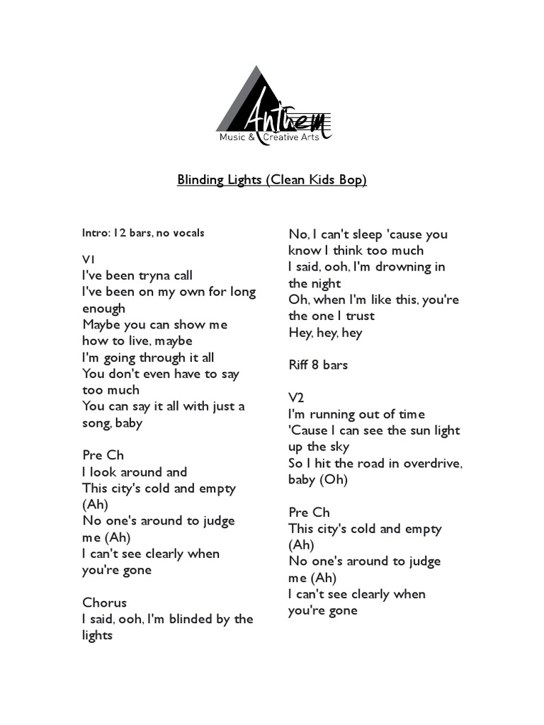 Blinding Lights Lyrics Overview | PDF | Songs