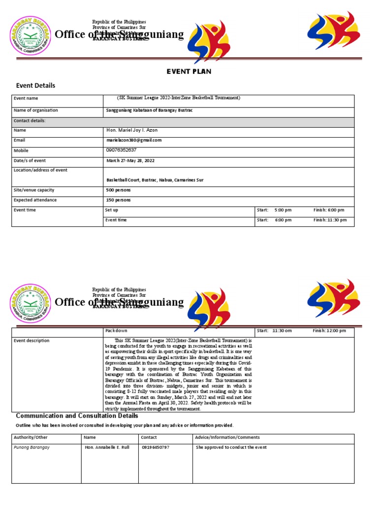 A Well-Organized Youth Basketball Tournament: The SK Summer League 2022 Inter-Zone Event Plan ...