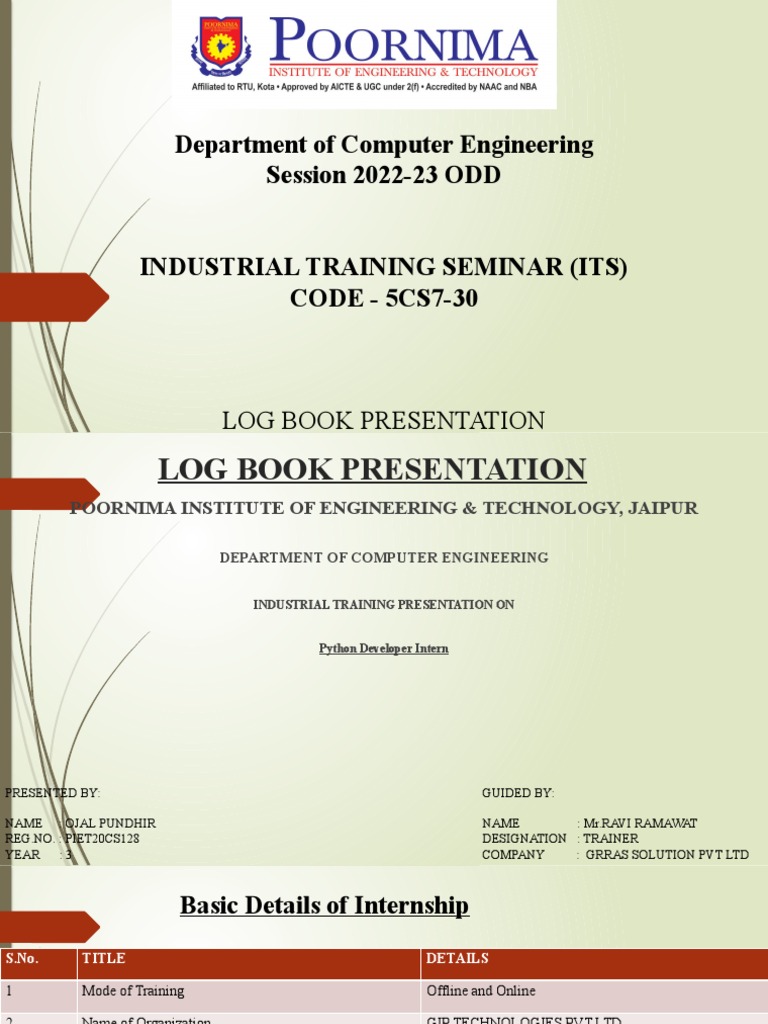 Log Book Presentation Ojal | PDF | Computer Programming | Software