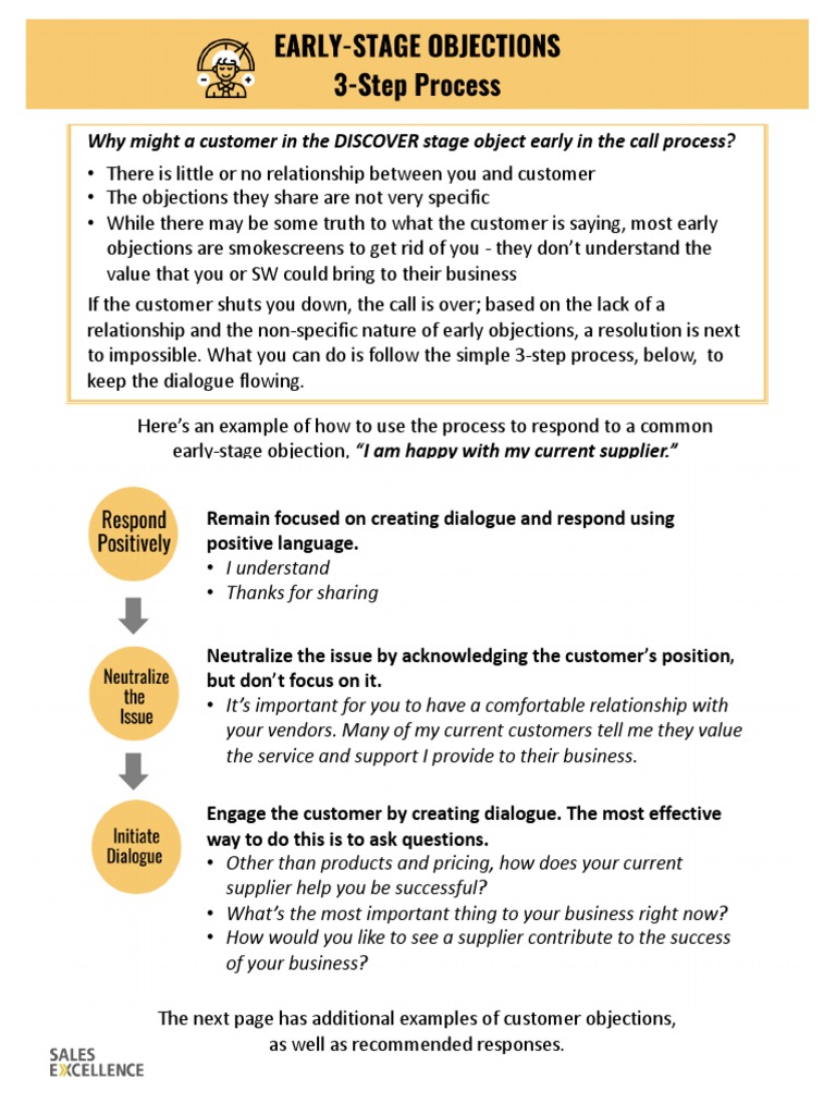 Sales and the Buying Process: Early Stage Objections | PDF | Customer | Business