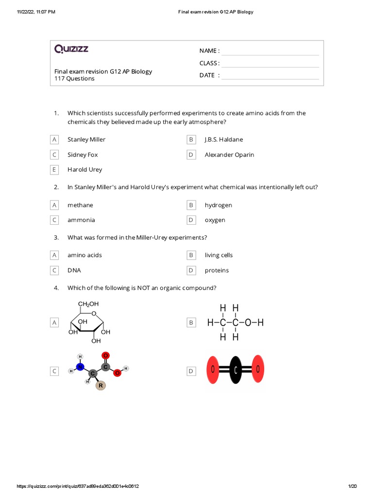 G12 AP Biology Final Exam Review | PDF | Recombinant Dna | Dna