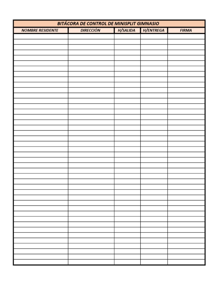 Bitacora Control | PDF