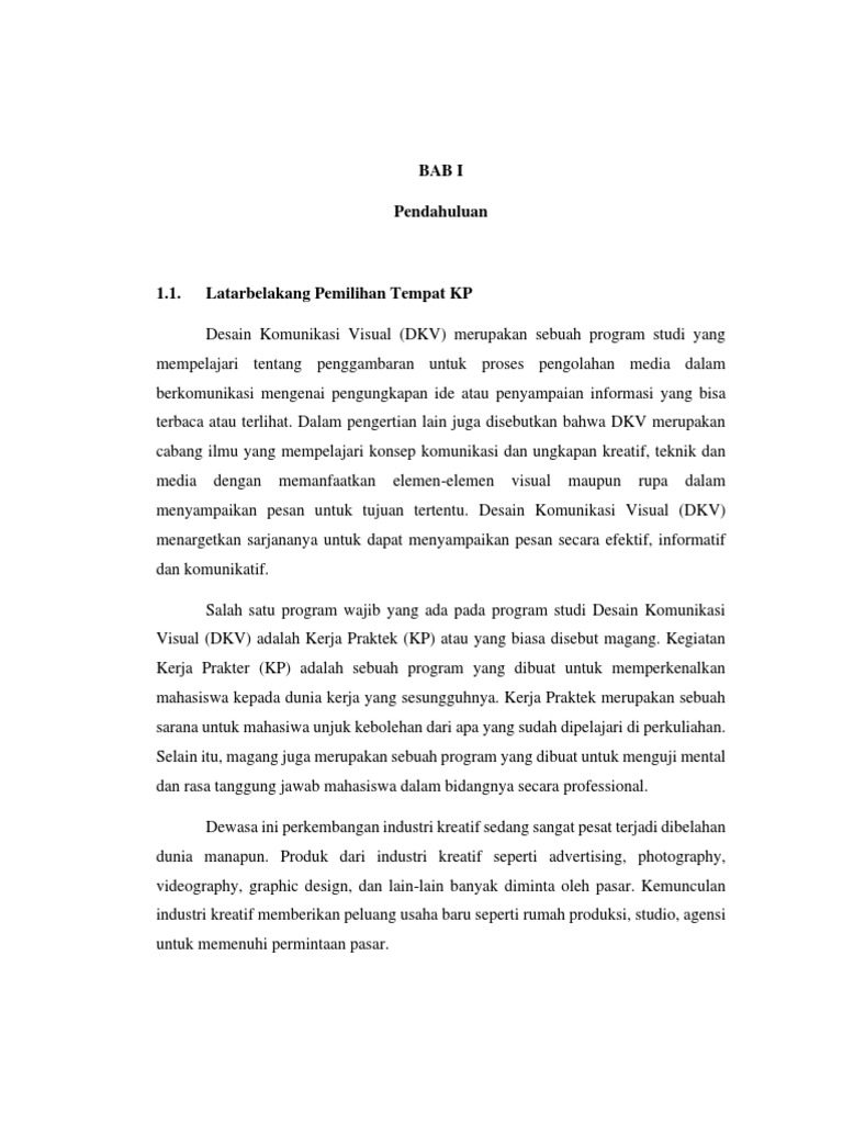 Pendahuluan - Laporan KP - Yoga Tri Budi Utomo - 692019075 | PDF | Seni