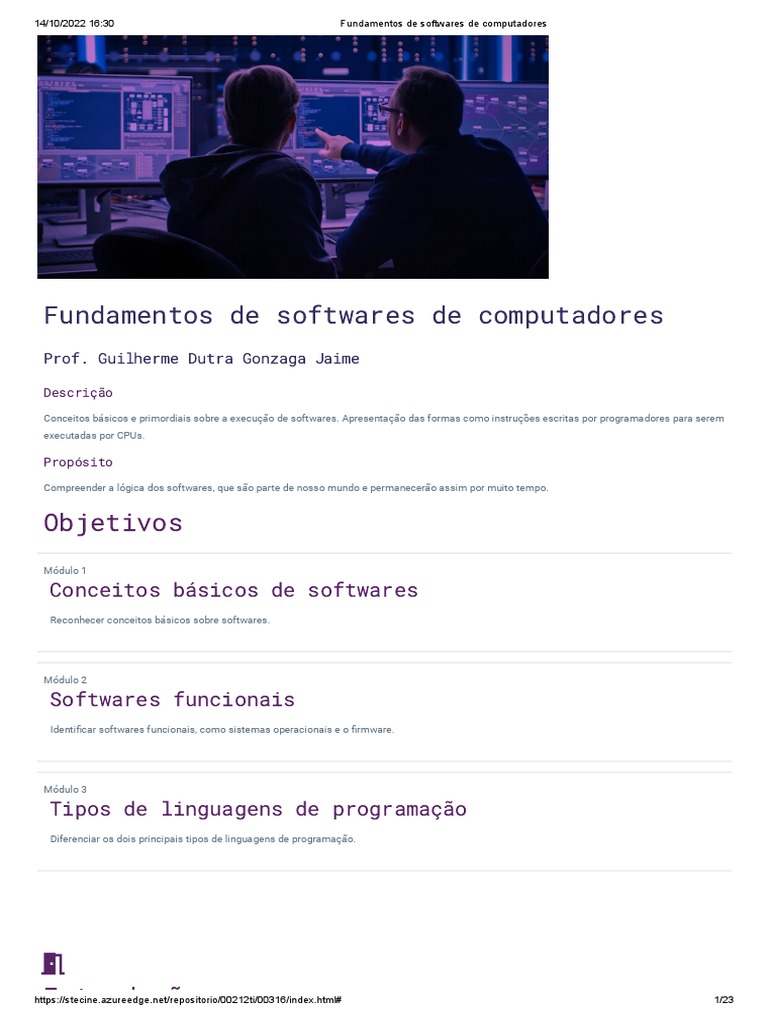 004 - Fundamentos de Softwares de Computadores | PDF | Inicialização ...