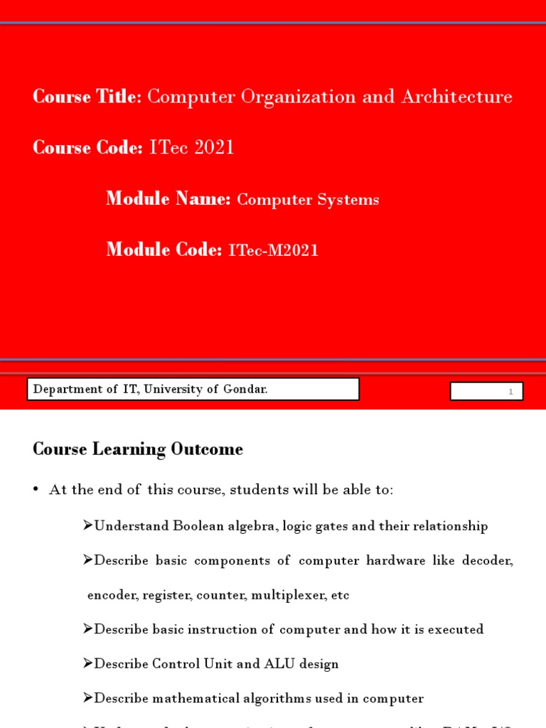 Chapter1 COA | PDF | Logic Gate | Teaching Mathematics