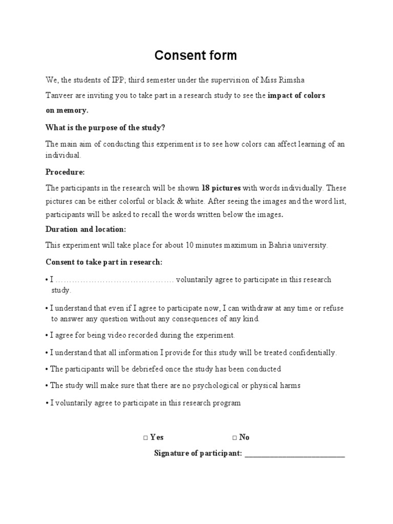 Consent Form 2 | PDF