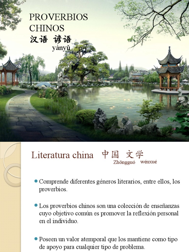 Proverbios Chinos Presentación | PDF | Libro de proverbios
