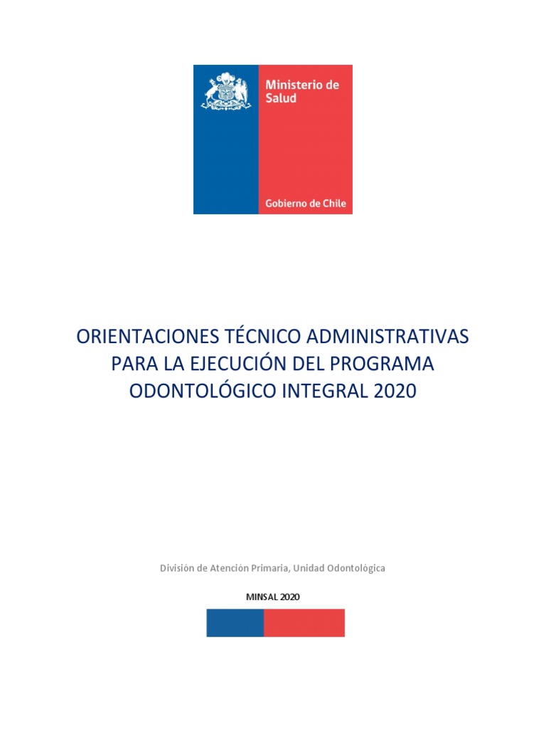 Orientacion Tecnica Programa Odontologico Integral 2020 | PDF ...