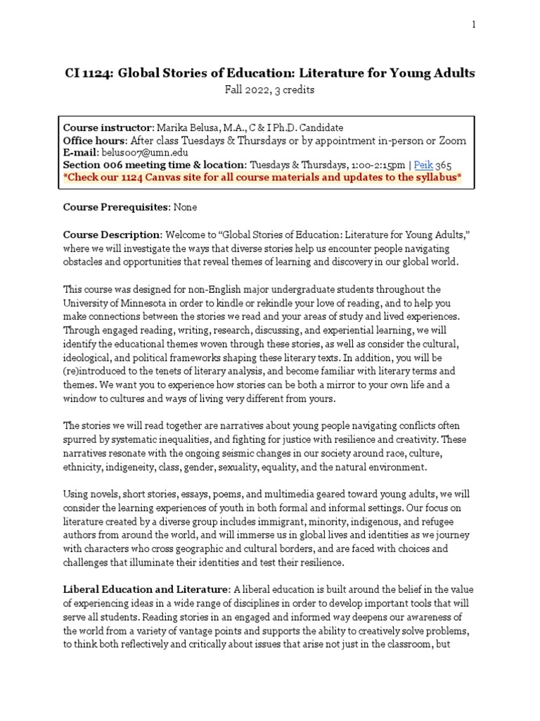 CI 1124 Syllabus | Download Free PDF | Academic Dishonesty | Experience